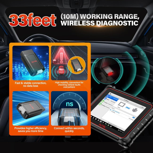 Autel MaxiVCI V150 Wireless Dongle VCI 150 OBD2 Connector Adapter Car ...